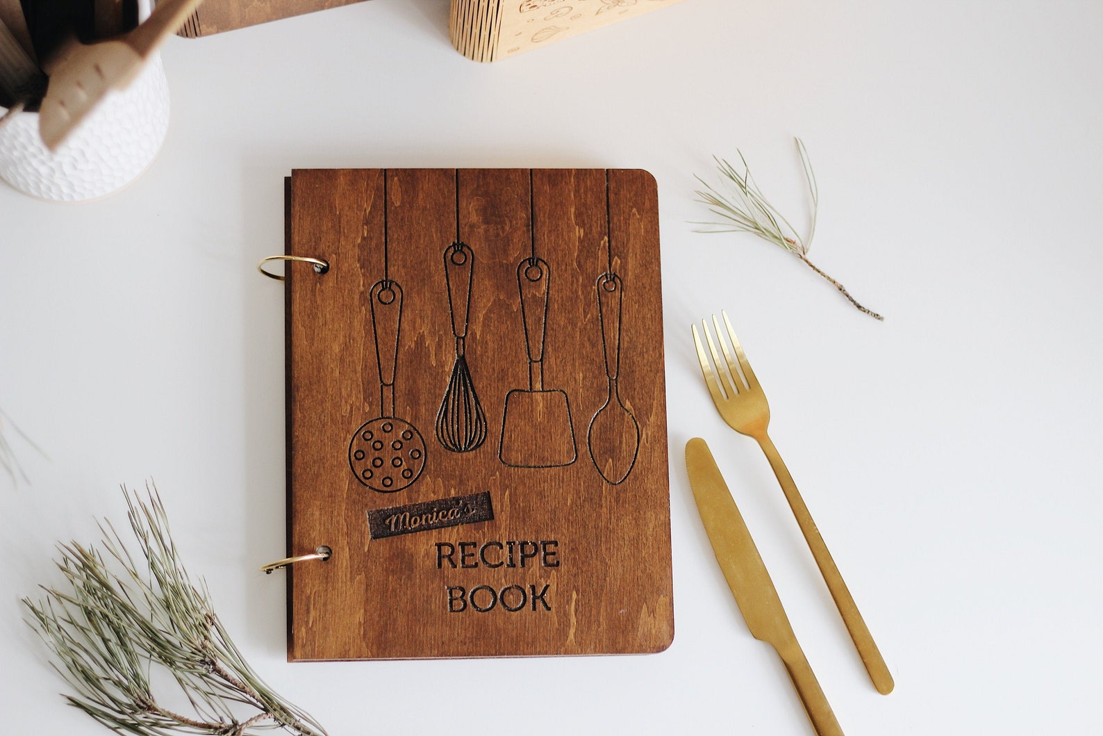 Custom Recipe Binder Gift for Her Mom Cookbook Wooden | Etsy