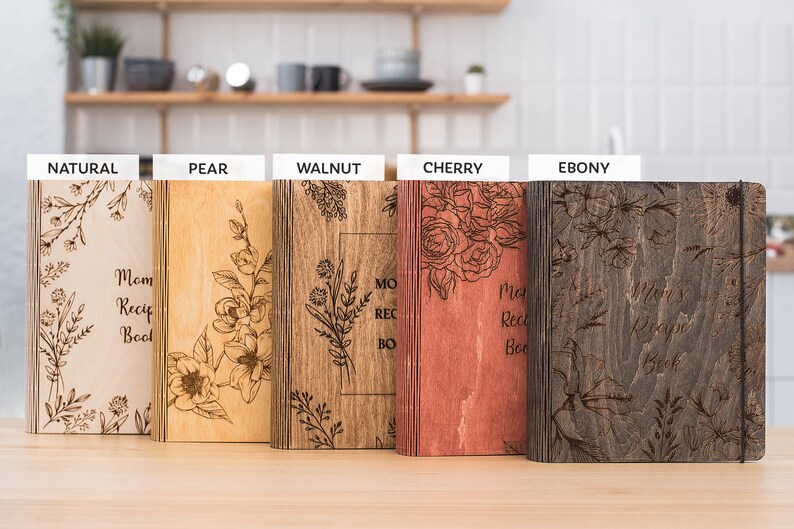Recipe Book Custom Blank Binder Gifts for Mom Wooden Cookbook - Etsy