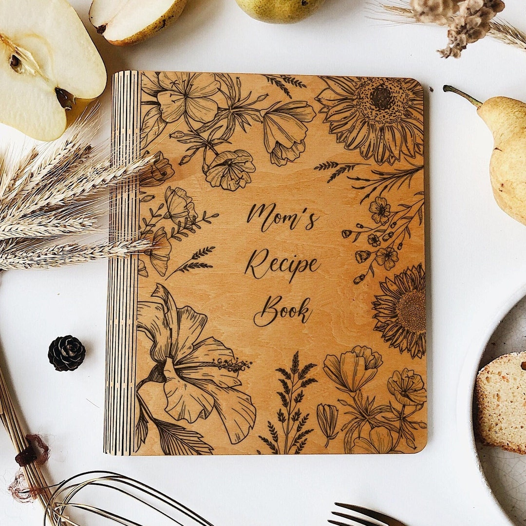 Personalized Wooden Recipe Book Custom Christmas Gift Binder for ...
