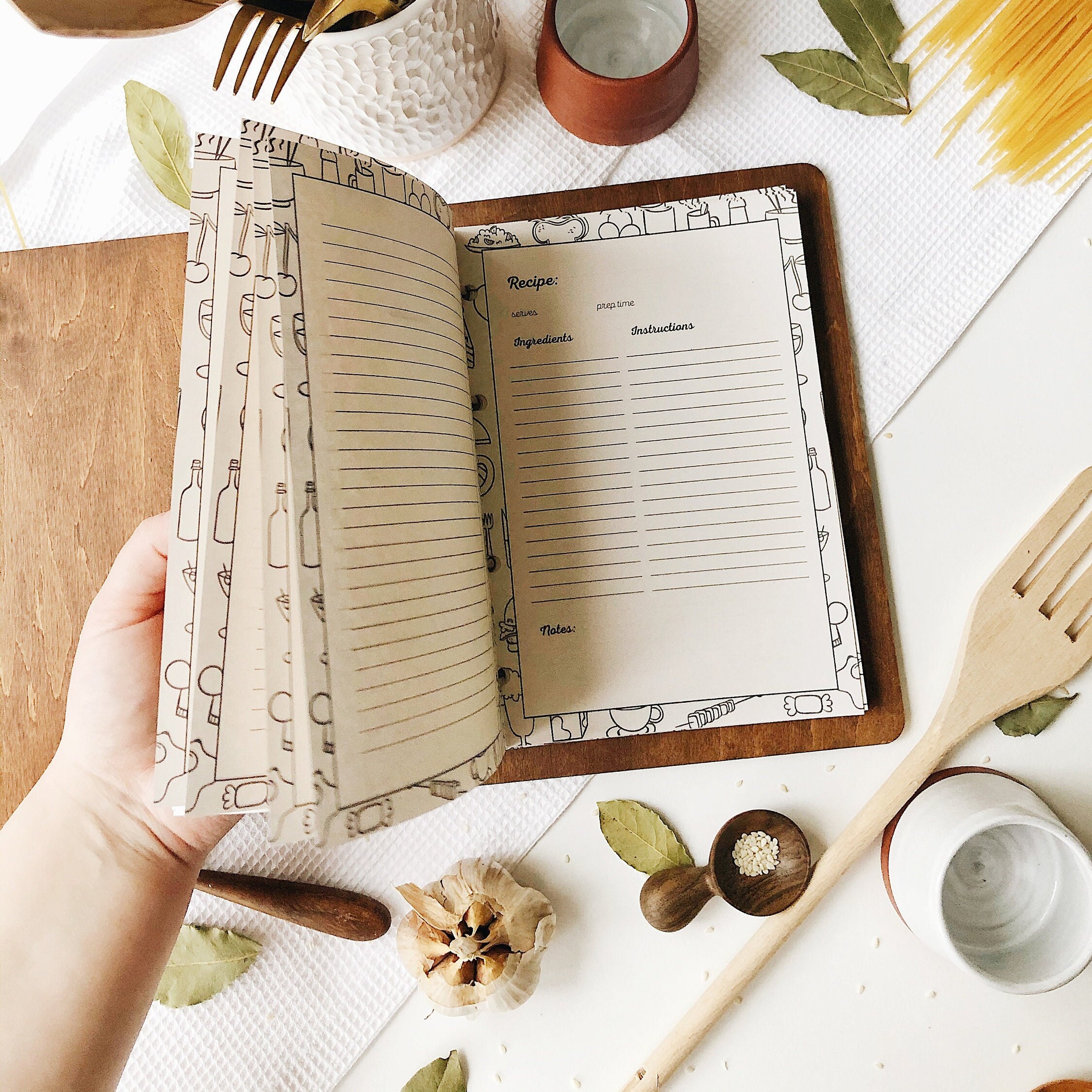Personalized Wooden Recipe Book With Custom Engraving Sign - Family ...