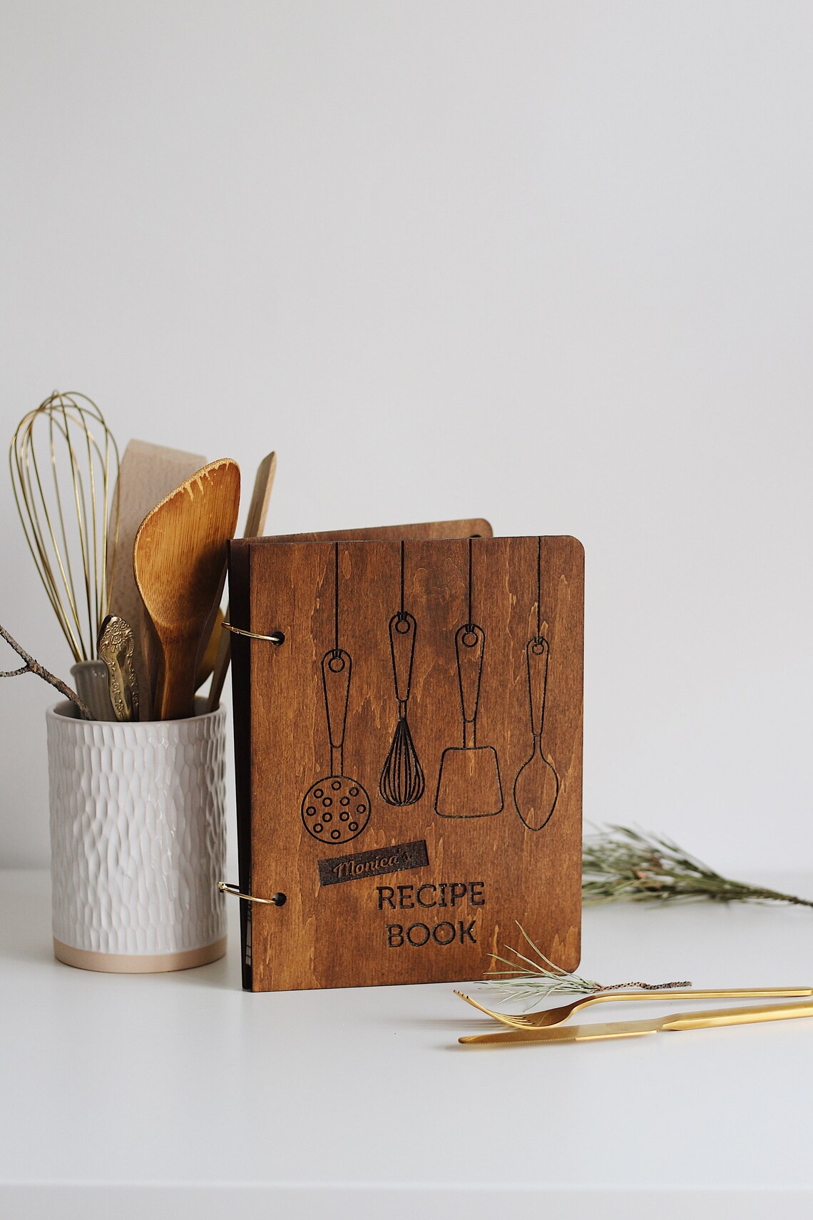 Custom Recipe Binder Gift for Her Mom Cookbook Wooden - Etsy