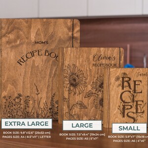 Personalized Wooden Recipe Book With Custom Engraving Sign - Family ...