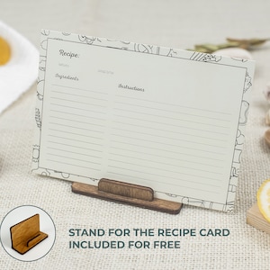 Personalized Wooden Recipe Card Box With Dividers for Handwritten ...