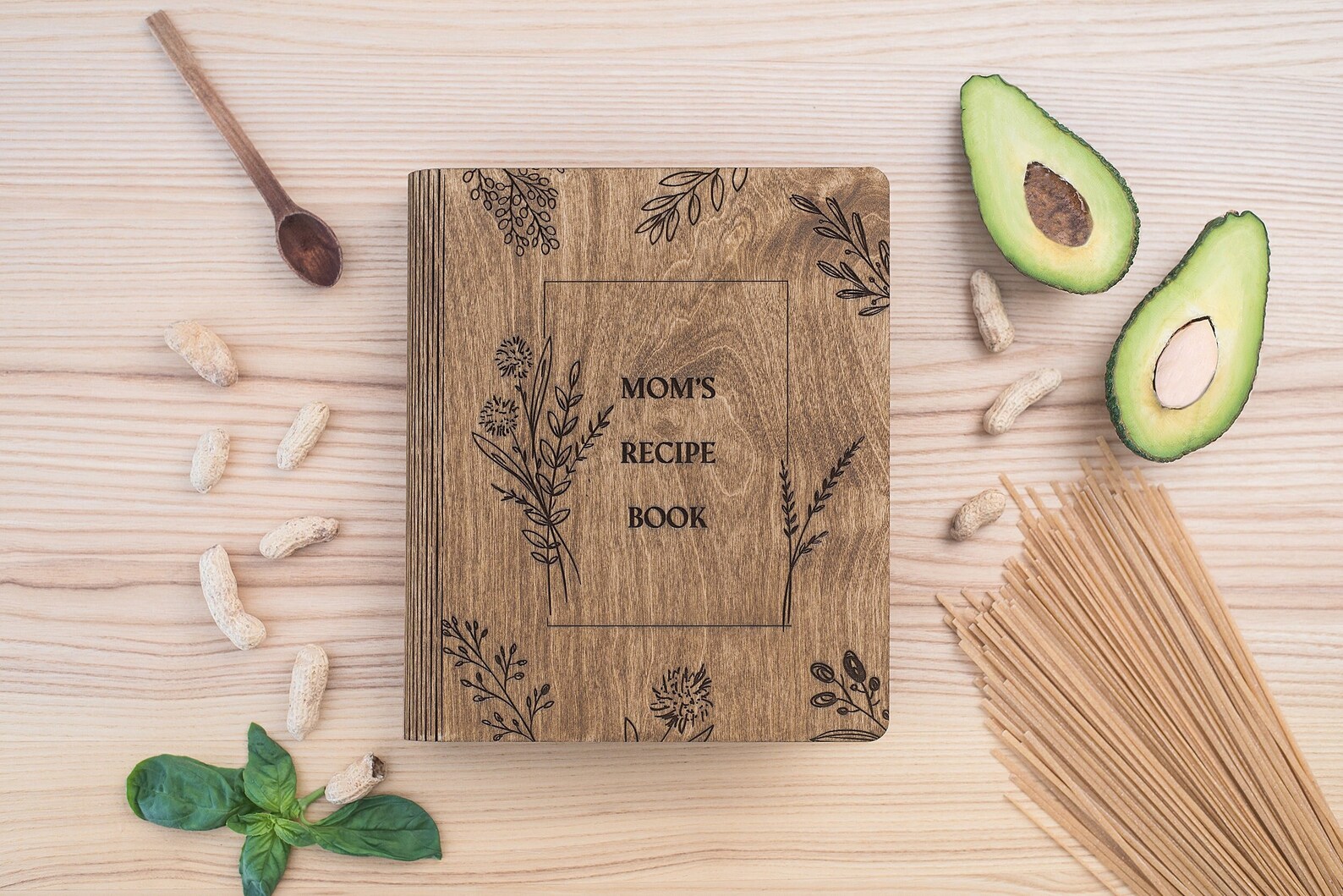 Recipe Book Custom Blank Binder Gifts for Mom Wooden Cookbook - Etsy