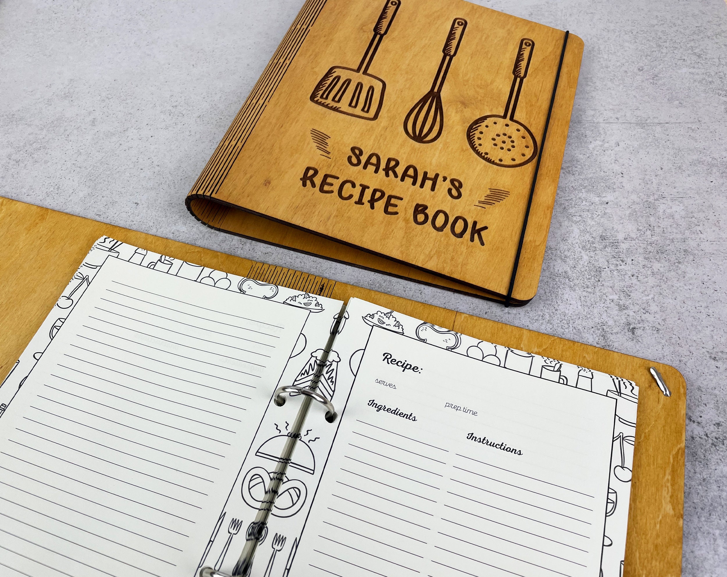 Personalized recipe binder | Etsy