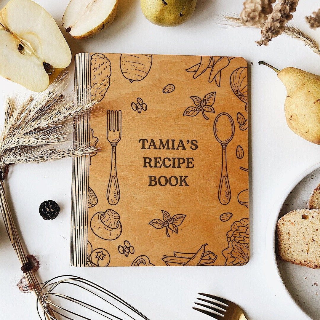 Wooden Recipe Binder Book Custom Journal Christmas Gift for Mother in ...