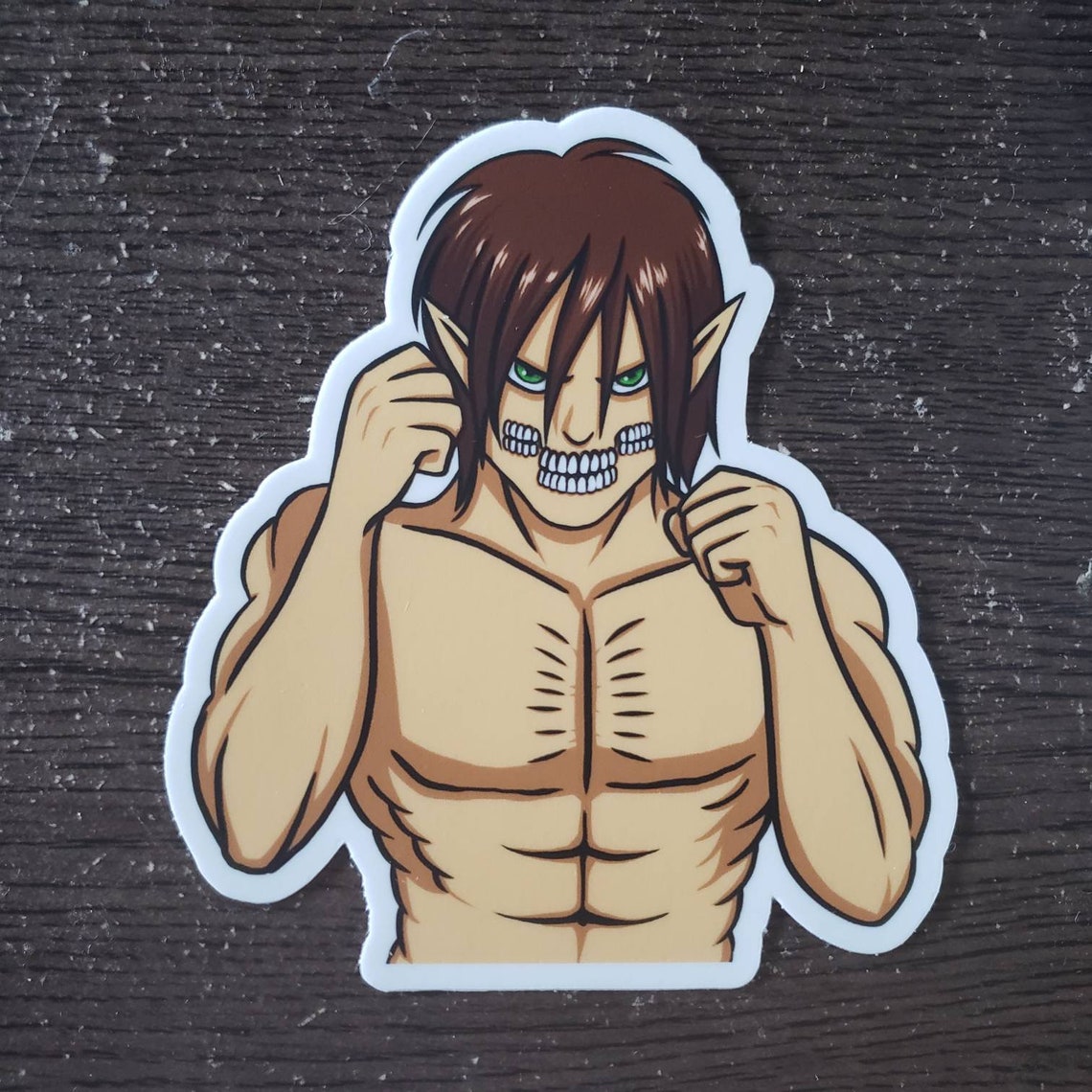 Titan Eren Yeager Vinyl Sticker Cute Waterproof | Etsy