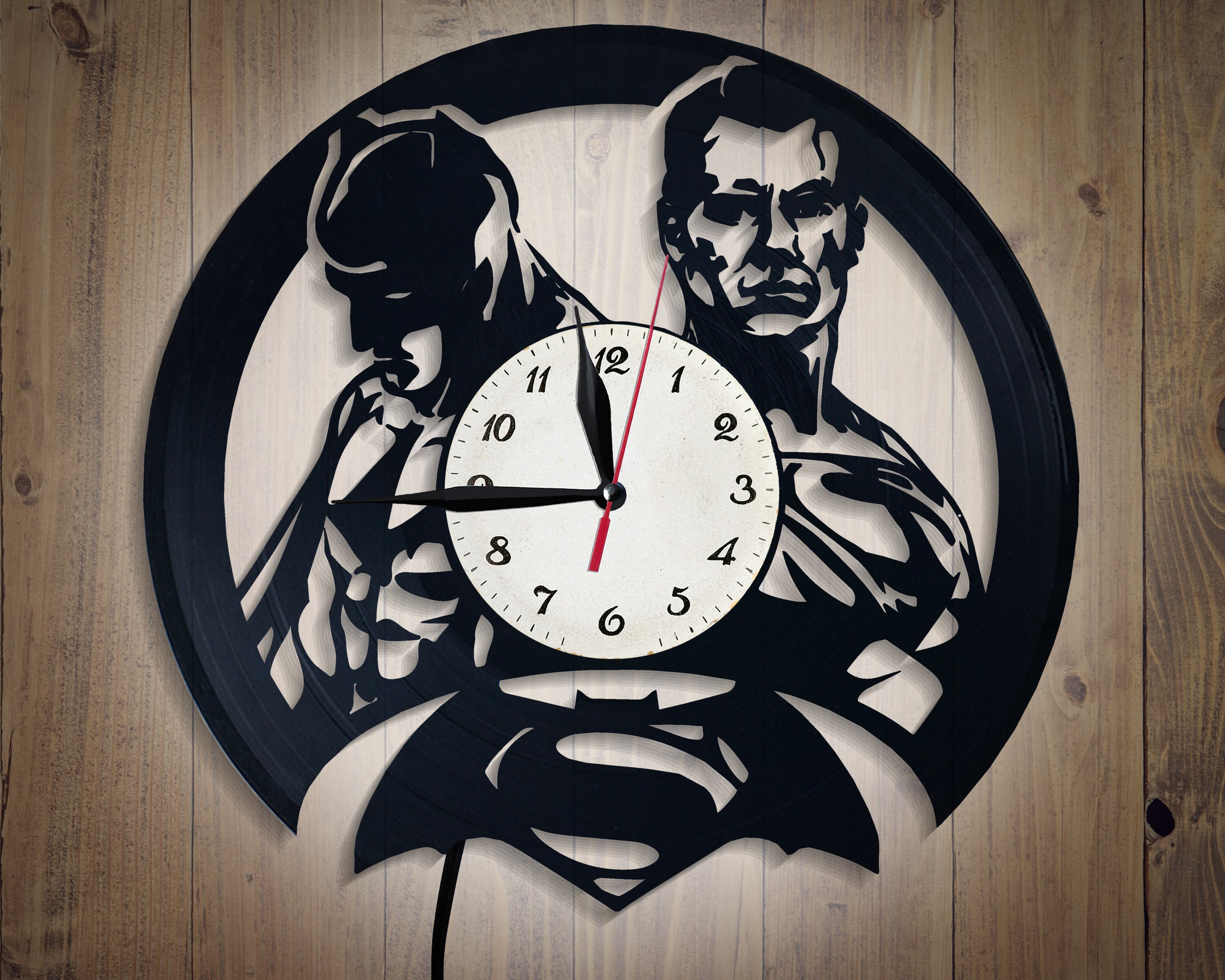 Batman Wall Vinyl Clock Batman art Comics Superman Clock | Etsy