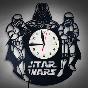 Star Wars Wall Clock, Star Wars, Vinyl Record Clock, Darth Vader Wall ...
