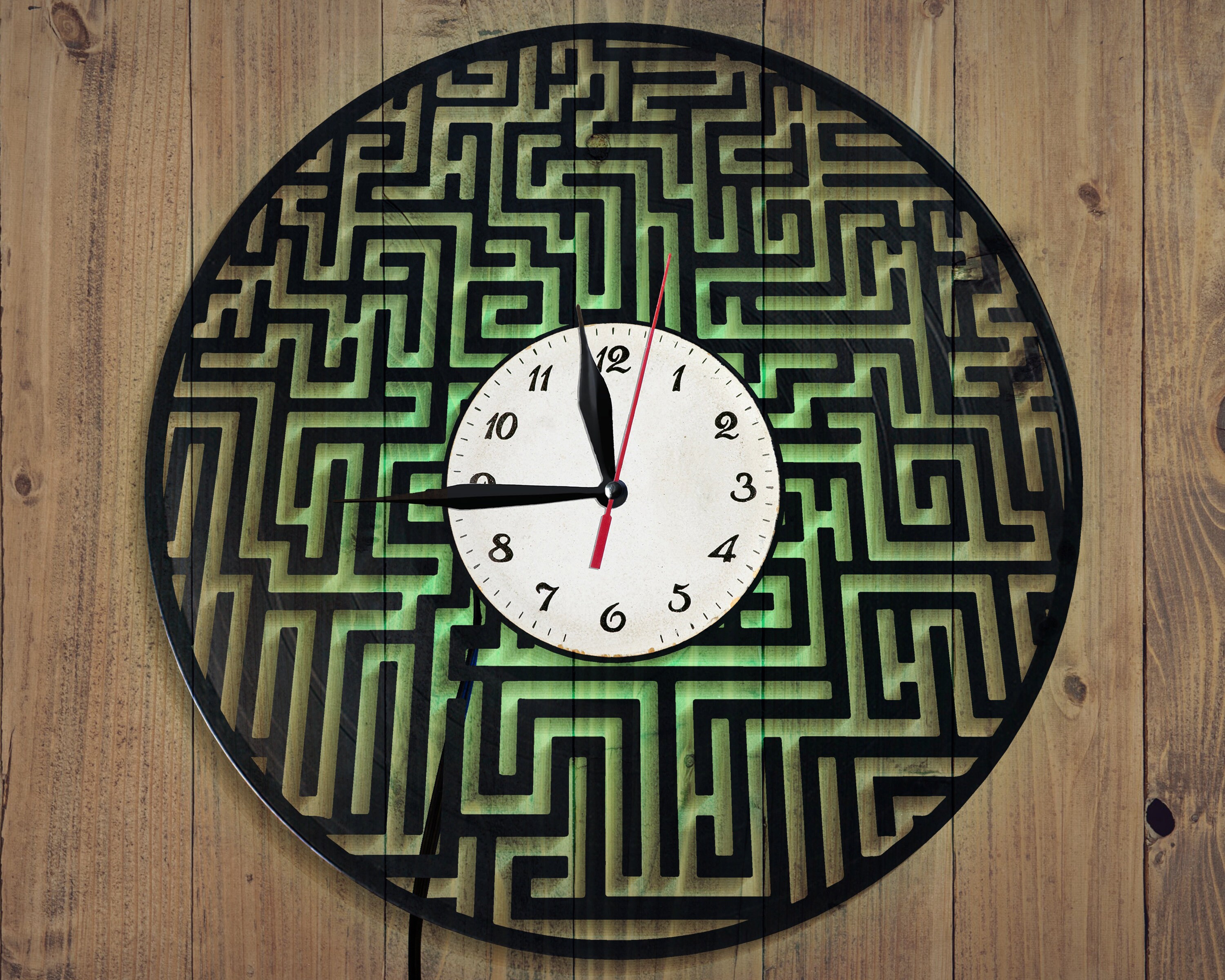 Vinyl Clock Handmade Wall Clock Maze Vintage Wall Clock - Etsy.de
