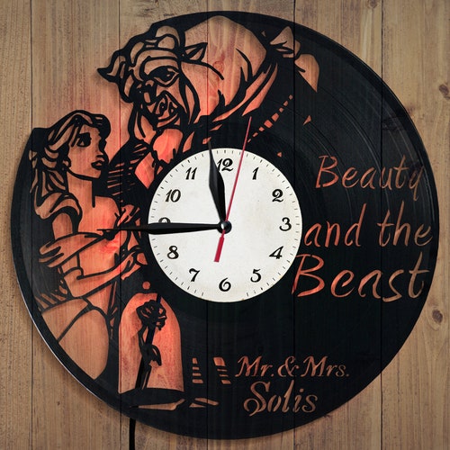 Beauty and the Beast Silhouette Wall Clock - Etsy