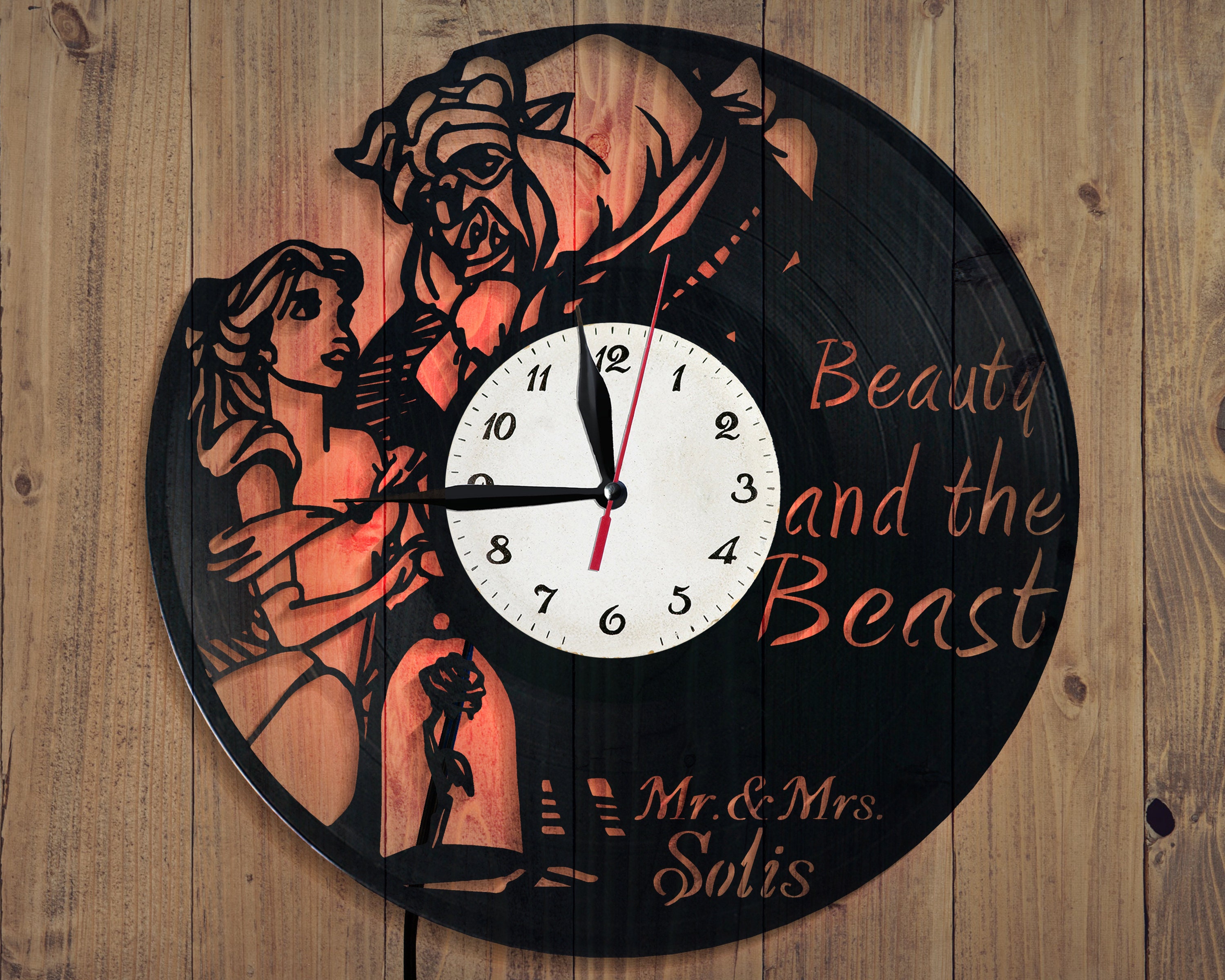 Disney Beauty And The Beast Clock