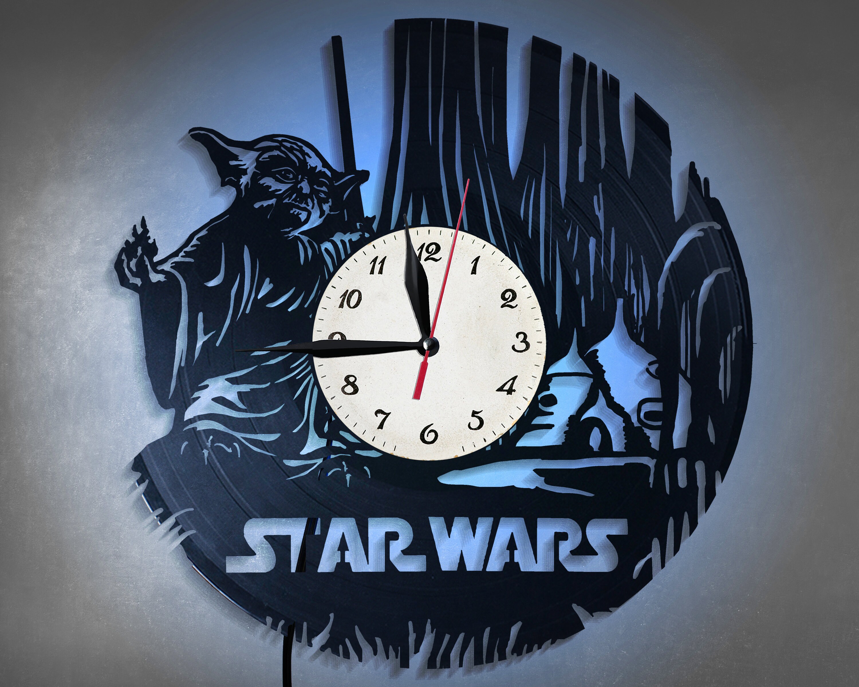Master Yoda Star Wars Clock Vinyl Wall Art Gift Star War - Etsy