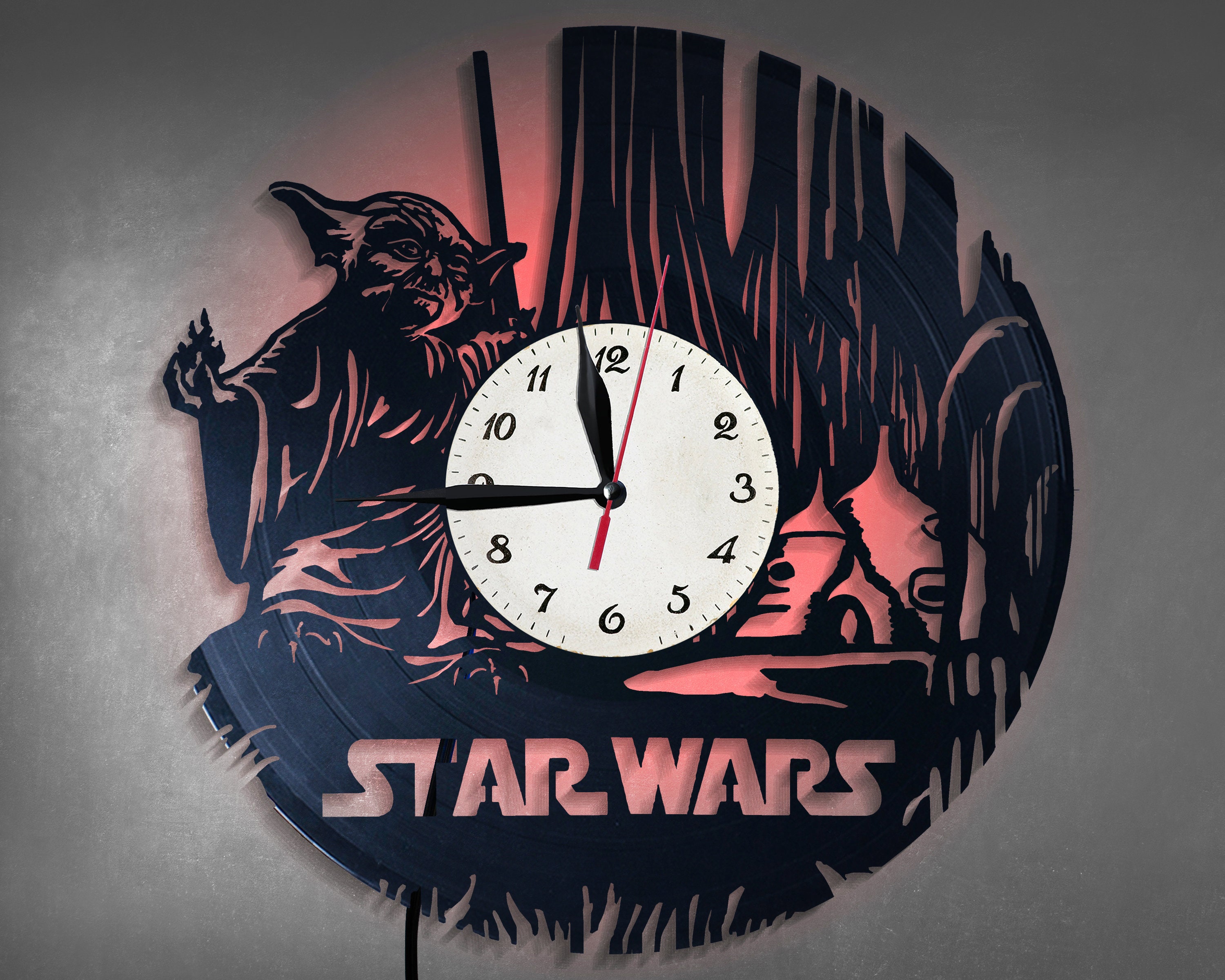 Master Yoda Star Wars Clock Vinyl Wall Art Gift Star War | Etsy