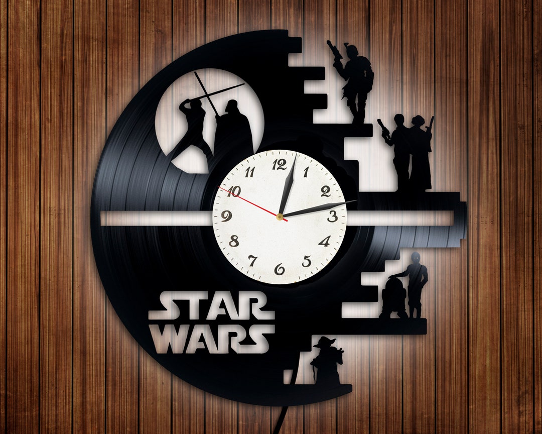 Star Wars Wall Decor, Star Wars Clock, Vinyl Records Wall Clock, Gift ...