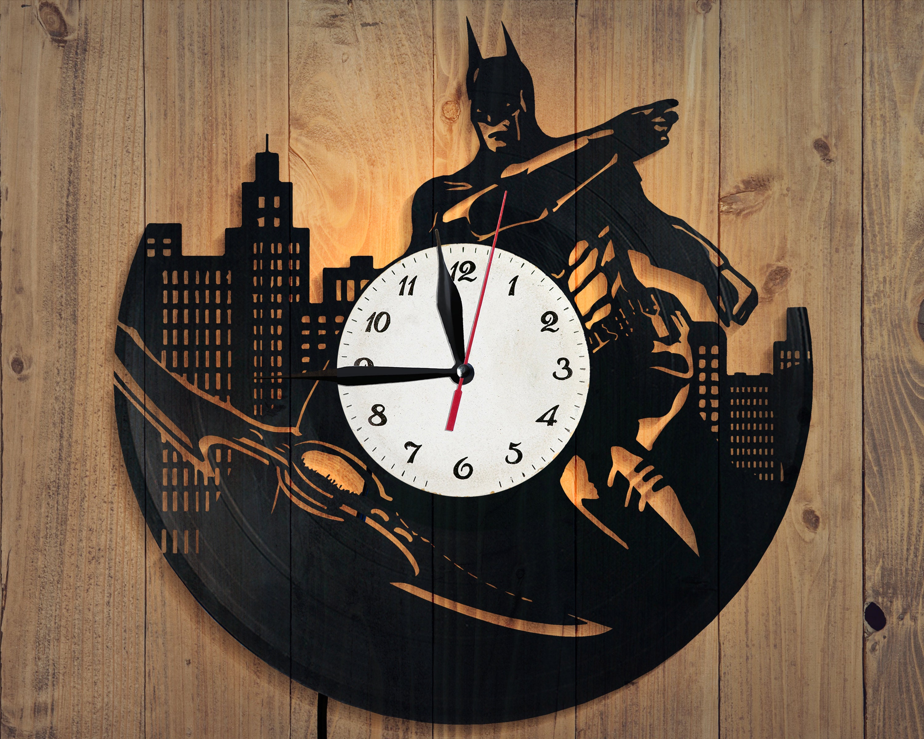 Batman Design Clock Batman Print Record Classic Unique | Etsy