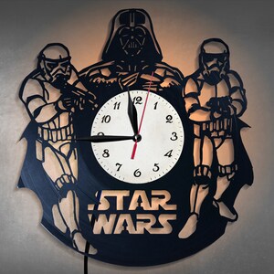 Star Wars Wall Clock, Star Wars, Vinyl Record Clock, Darth Vader Wall ...