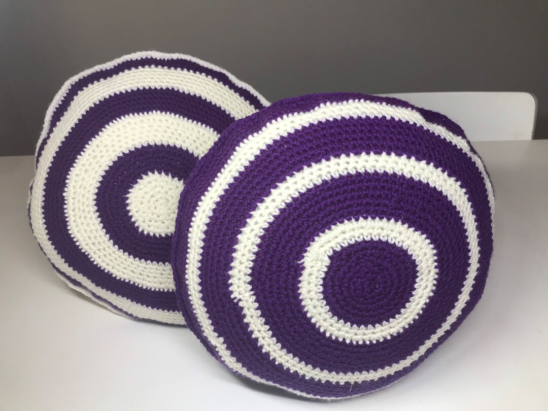 Vintage Crochet 1970s Style Round Cushion. Two Available. - Etsy