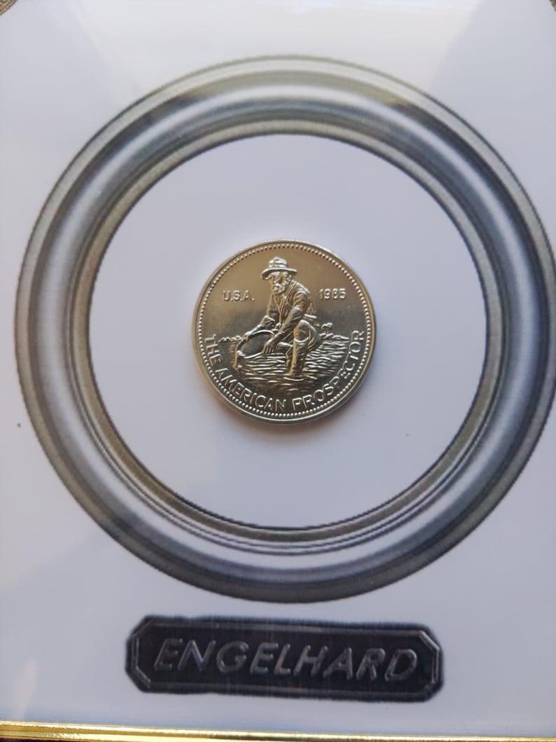 Original Silver .999 1985 Engelhard Prospector Round Custom Framed One ...