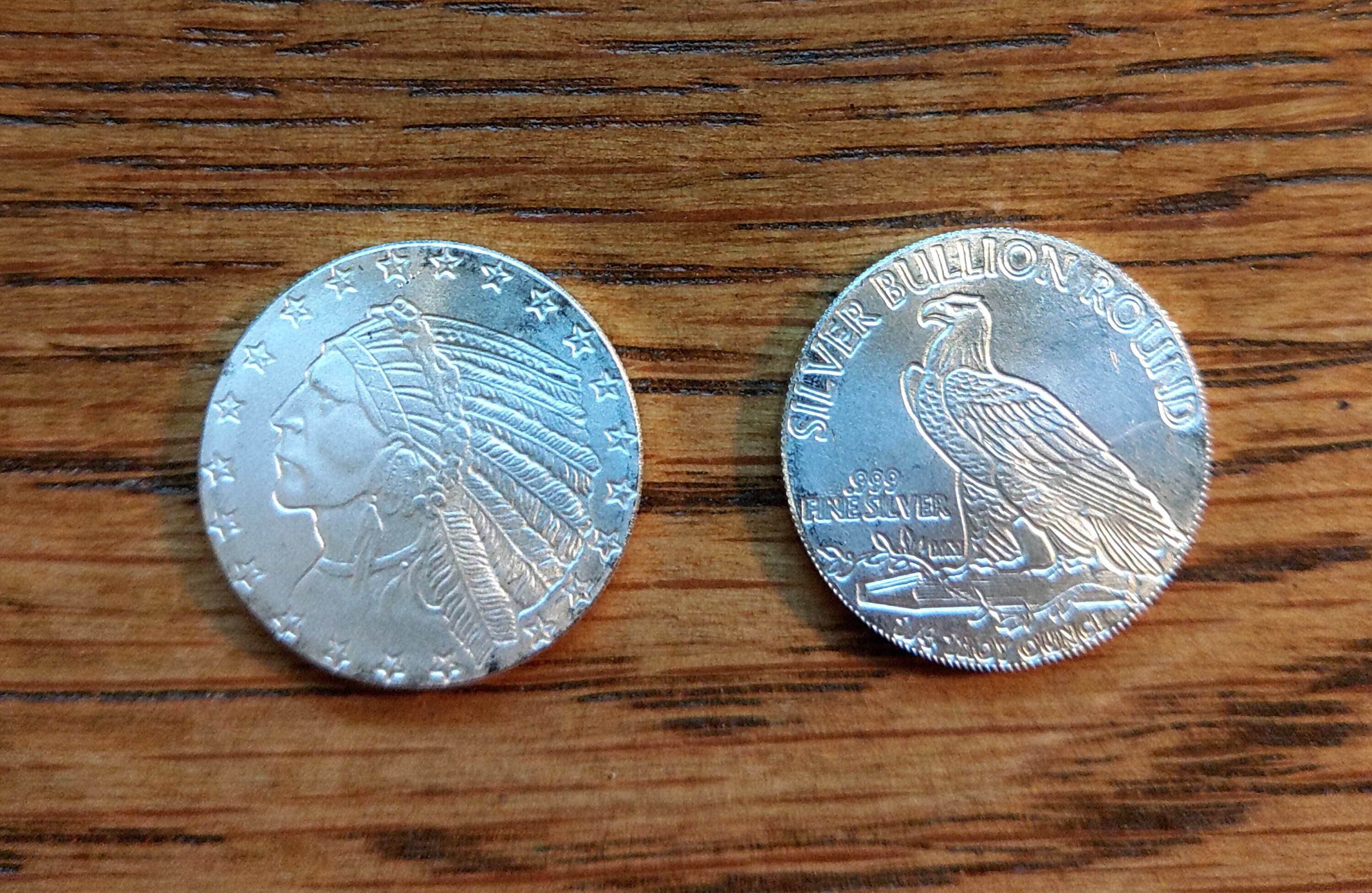 Silver Bullion .999 1/4 Troy Ounce Indian Incluse Round 100 % Authentic ...