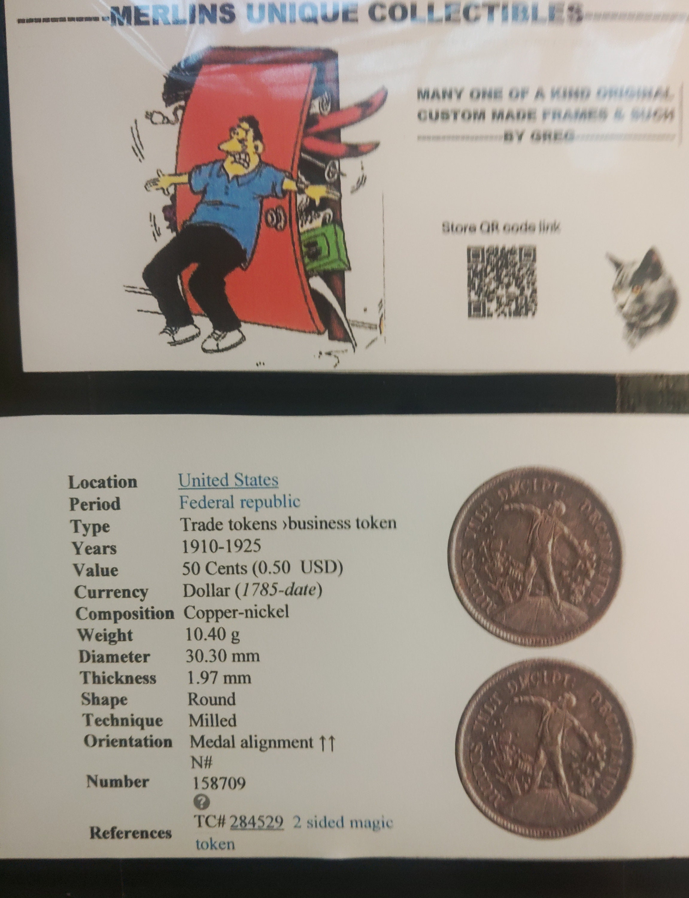 Original 1910 Token Purchased From Martinka Magic Shop New York City ...