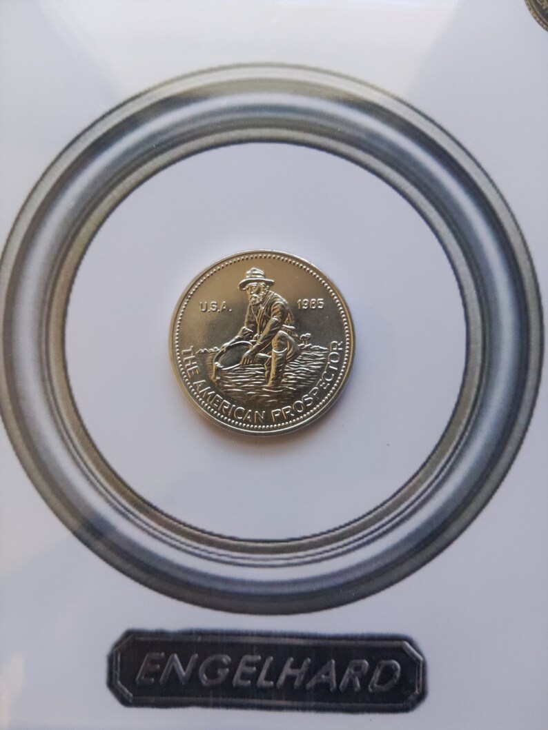 Original Silver .999 1985 Engelhard Prospector Round Custom Framed One ...