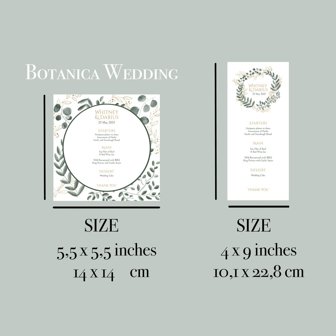 Classic Wedding Greenery Menu Template, Wedding Leafy Menu Download ...