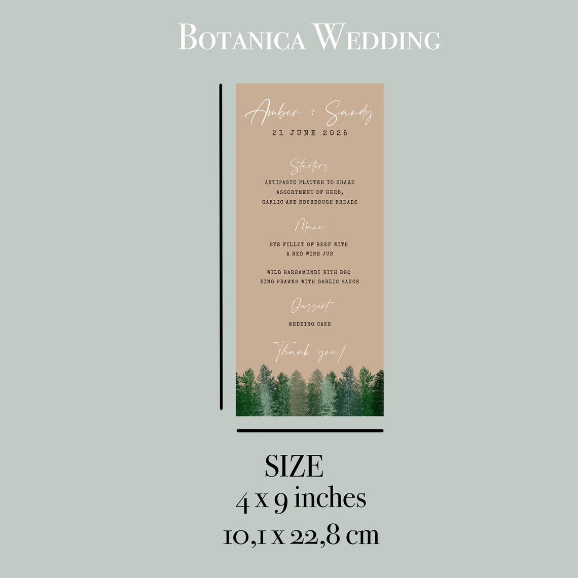 Leafy Paper Kraft Wedding Menu Template Wedding Menu - Etsy