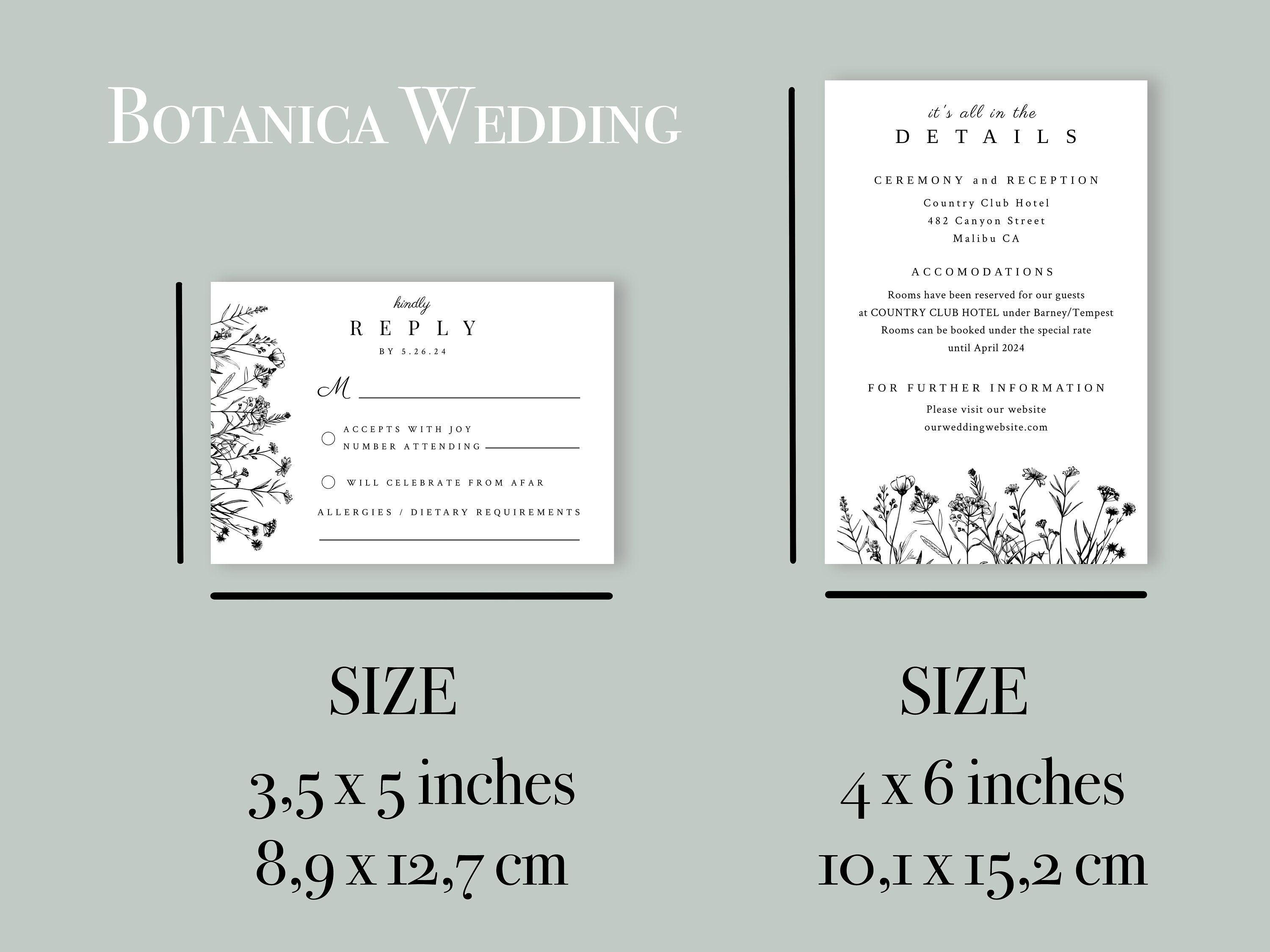 FIRENZE Roses Wedding Invitation Set Template, Elegant Wedding Set ...