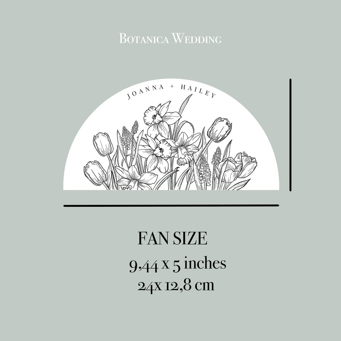 ASSISI Wedding Peony Fan, Printable Wedding Fan Template, Editable Fan ...