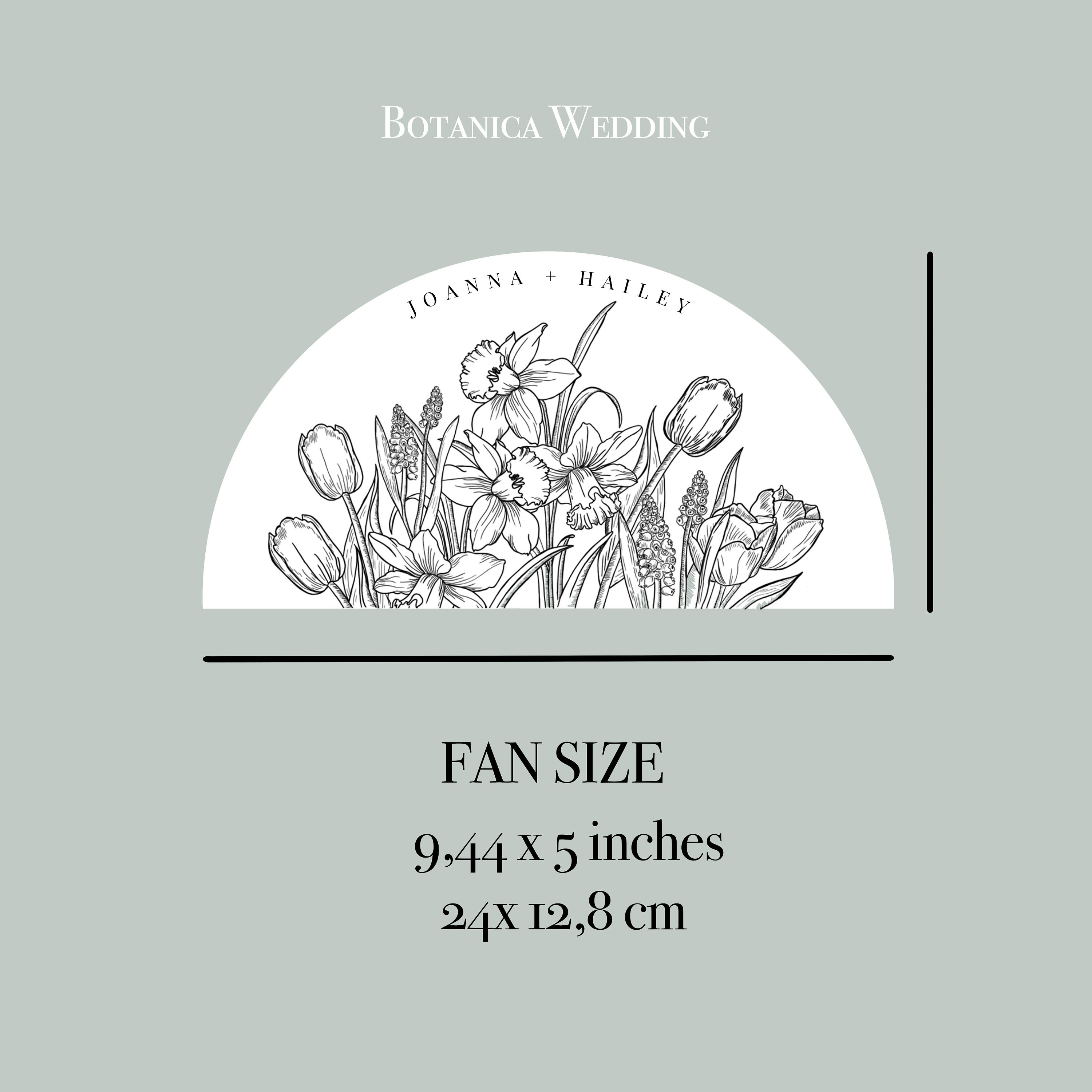 ASSISI Wedding Peony Fan, Printable Wedding Fan Template, Editable Fan ...