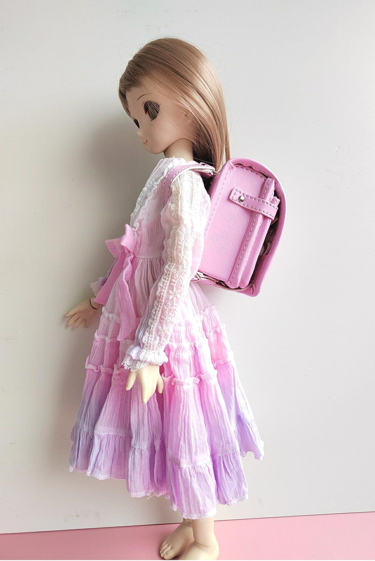 Japanese Style Randoseru School Bag Backpack for BJD Doll 1/3~1/4 Pink ...