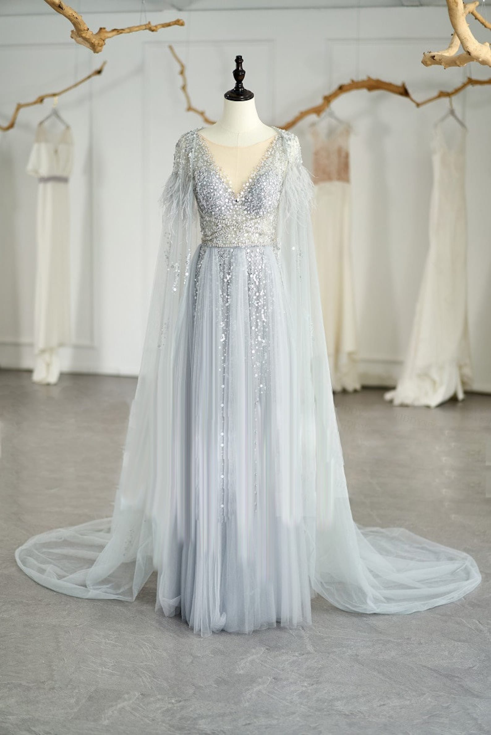 Ethereal Wedding Dress Unique Prom or Formal Evening Gown in - Etsy