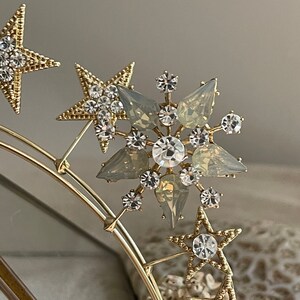 Wedding Tiara Crystal Star Celestial Tiara Star Burst Halo - Etsy