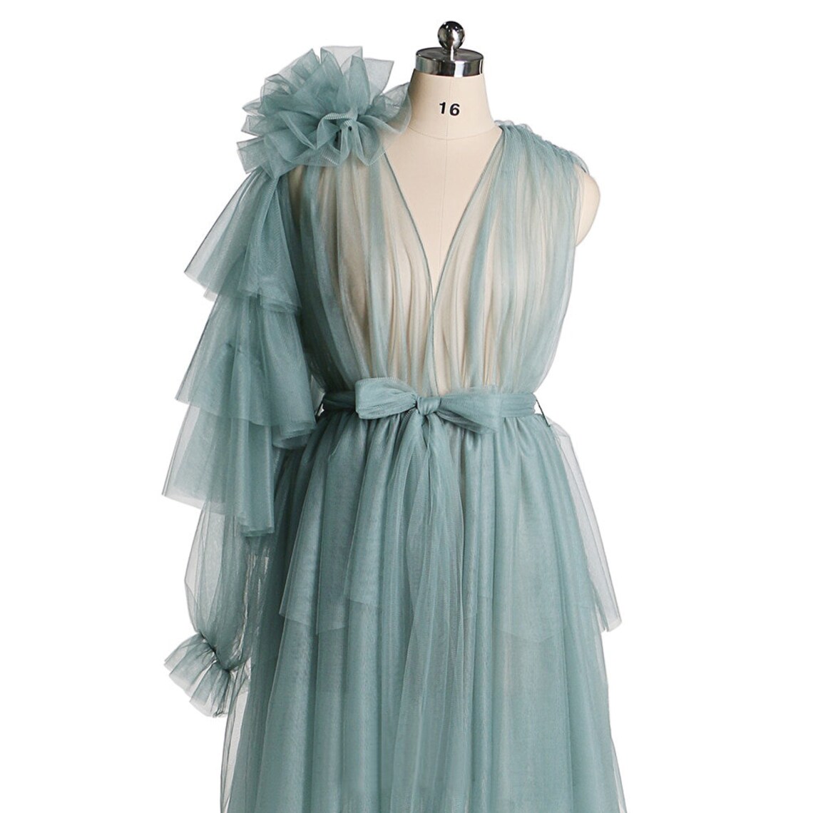 Unique Retro Blue Tulle Wedding Morning Robe or Boudoir Robe - Etsy