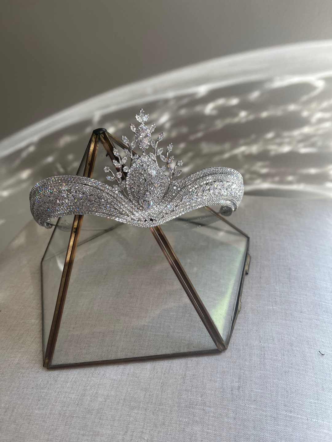 Crystal Bridgerton Style Wedding Tiara Cubic Zirconia Bridal - Etsy