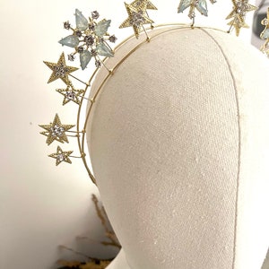 Wedding Tiara Crystal Star Celestial Tiara Star Burst Halo - Etsy