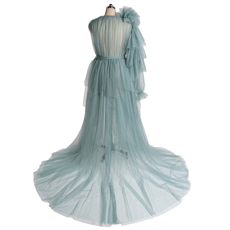 Unique Retro Blue Tulle Wedding Morning Robe or Boudoir Robe - Etsy