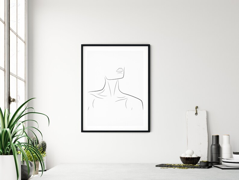 One Line Nude Sketch Naked Woman Illustration Female Nudity Etsy Hong