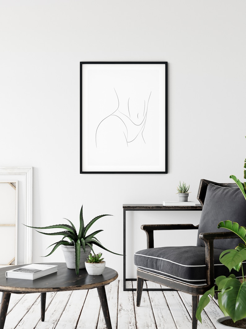 One Line Nude Sketch Naked Woman Illustration Female Nudity Etsy Ireland