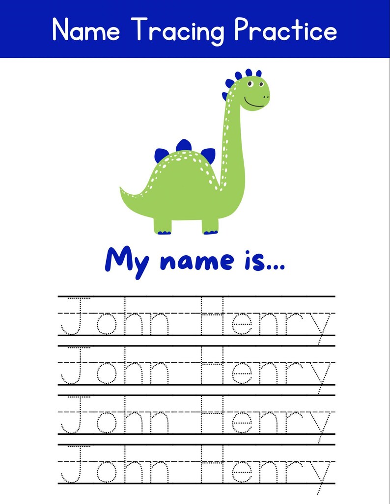 Dinosaur Name Trace - Etsy