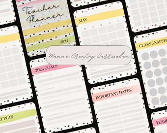 4 Subject Digital Planner Digital Download Digital Calendar Teacher Day ...