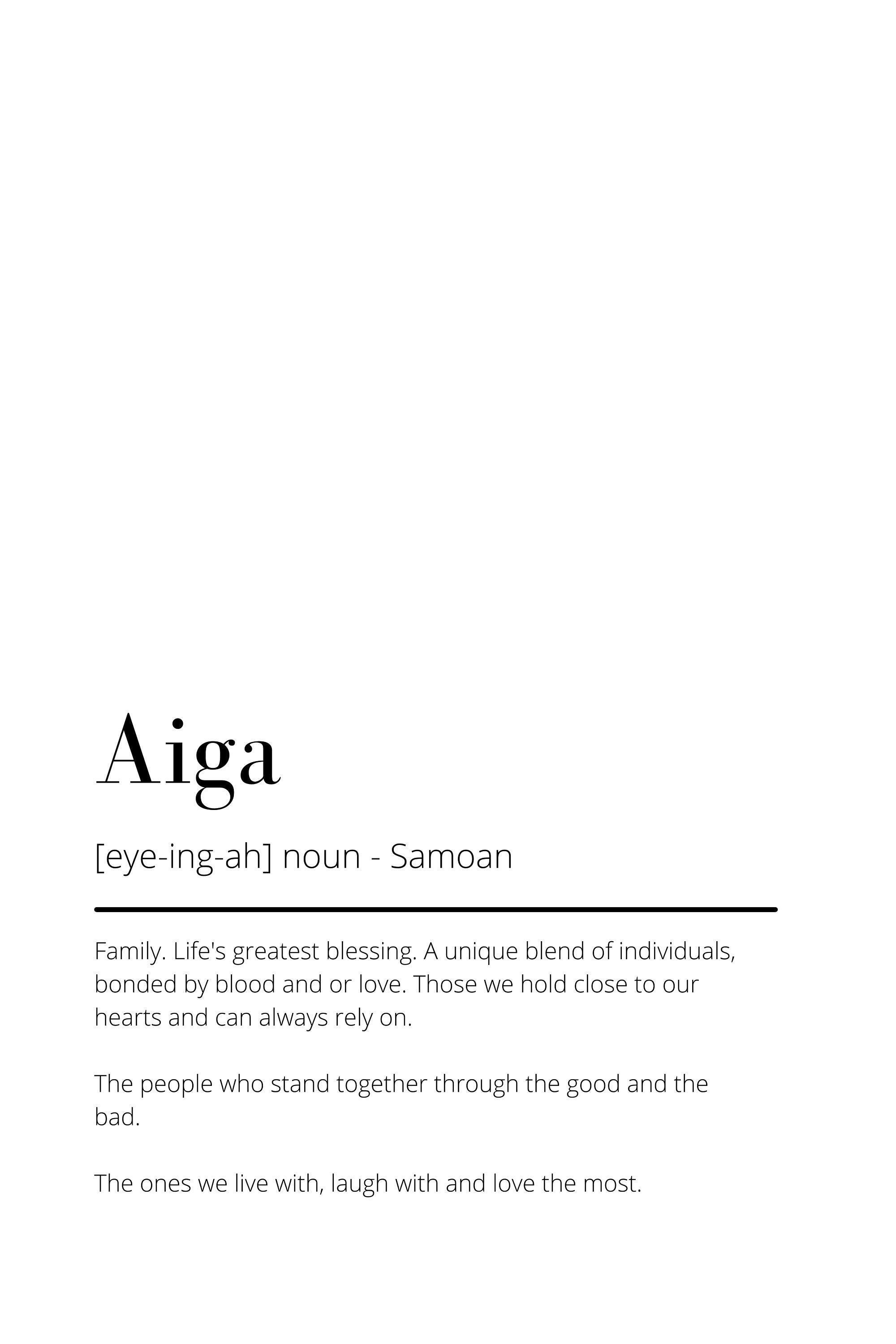 Samoan Family Definition Aiga Digital Print | Etsy