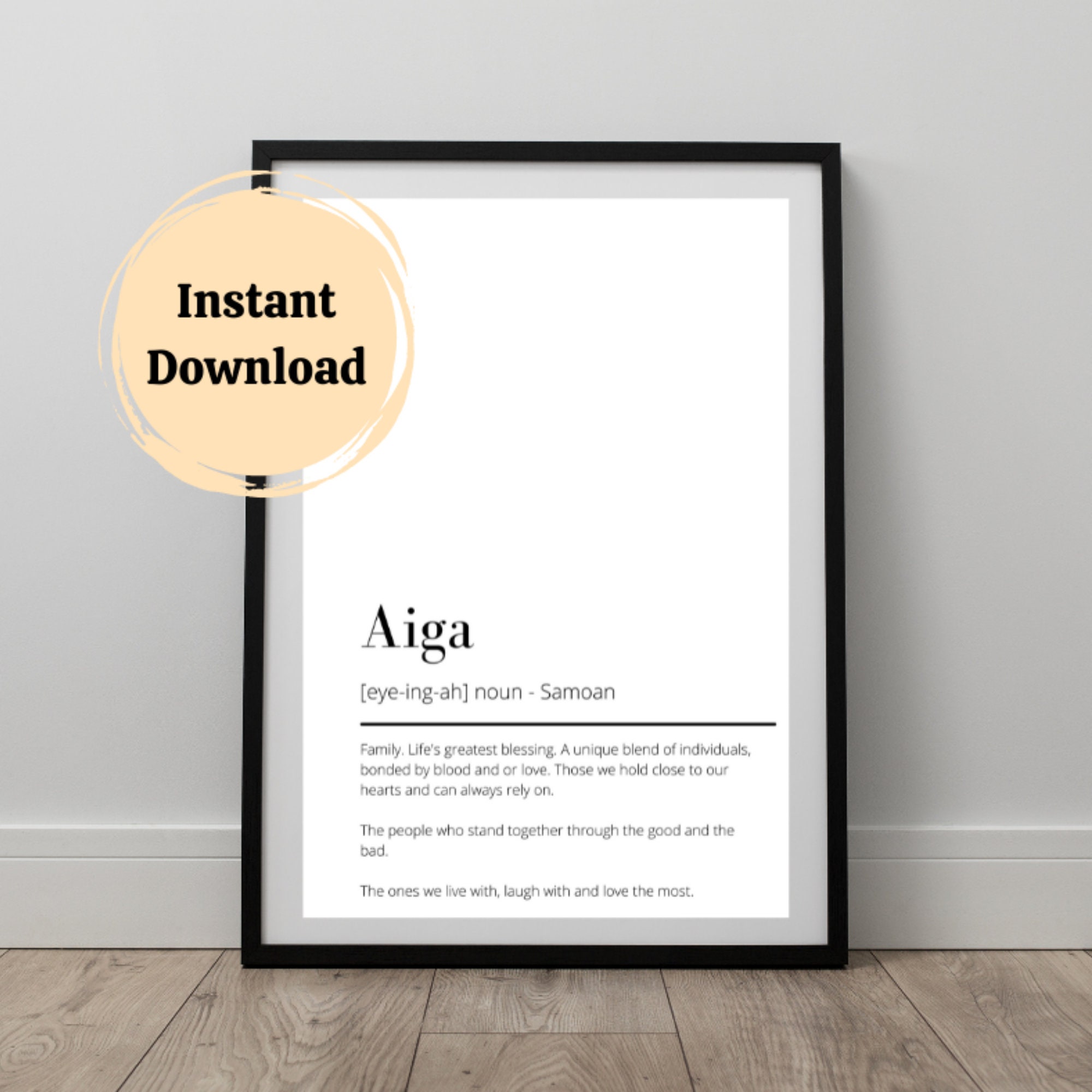 Samoan Family Definition (aiga) Digital Print - Etsy