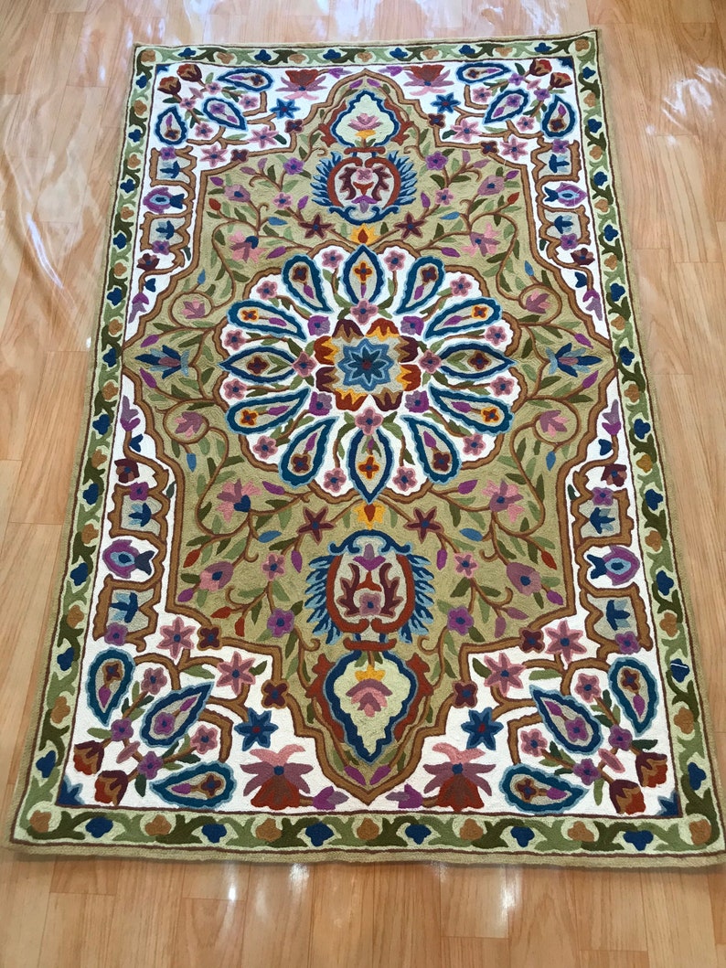 Artistic Kashmiri Wool Rug Living Room Rug Oriental Rug - Etsy
