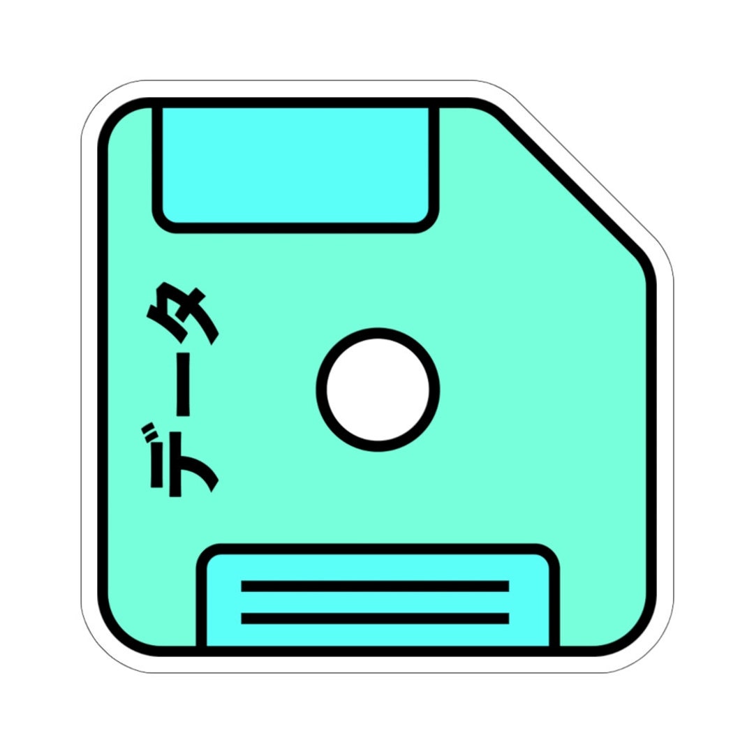 Japanese Floppy Disk Sticker Retro Tech Vaporwave Synth Sticker - Etsy