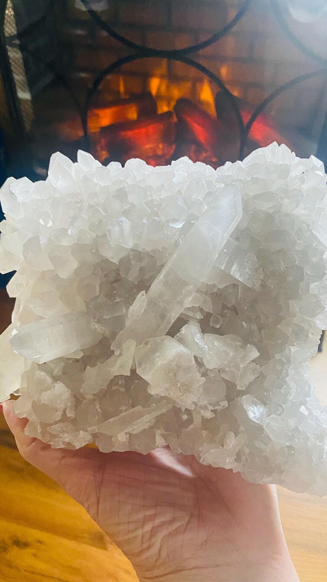 Gorgeous Large Clear Quartz Slab With Faden Quartz Finger in the Center ...