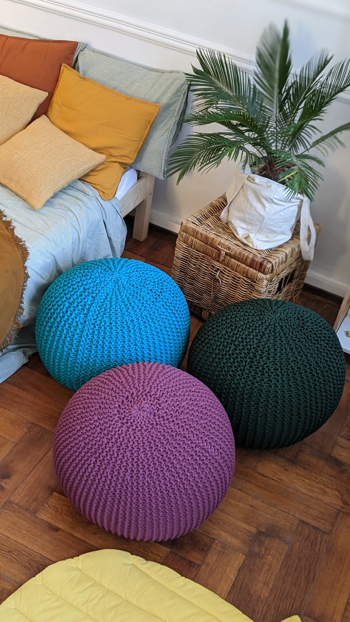 Handmade Knitted Pouf - Etsy