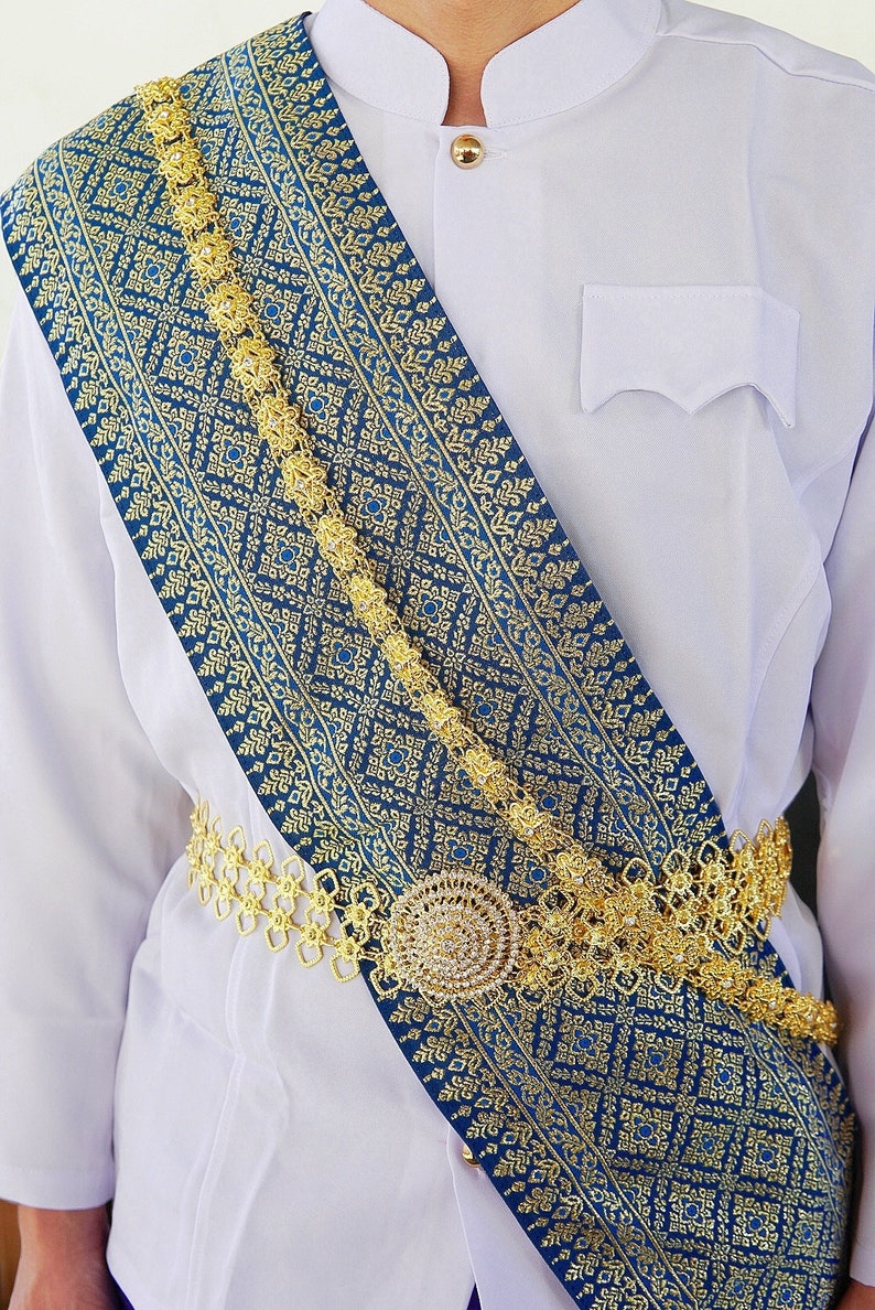 Embroidered Thai Sabai Sash - Etsy