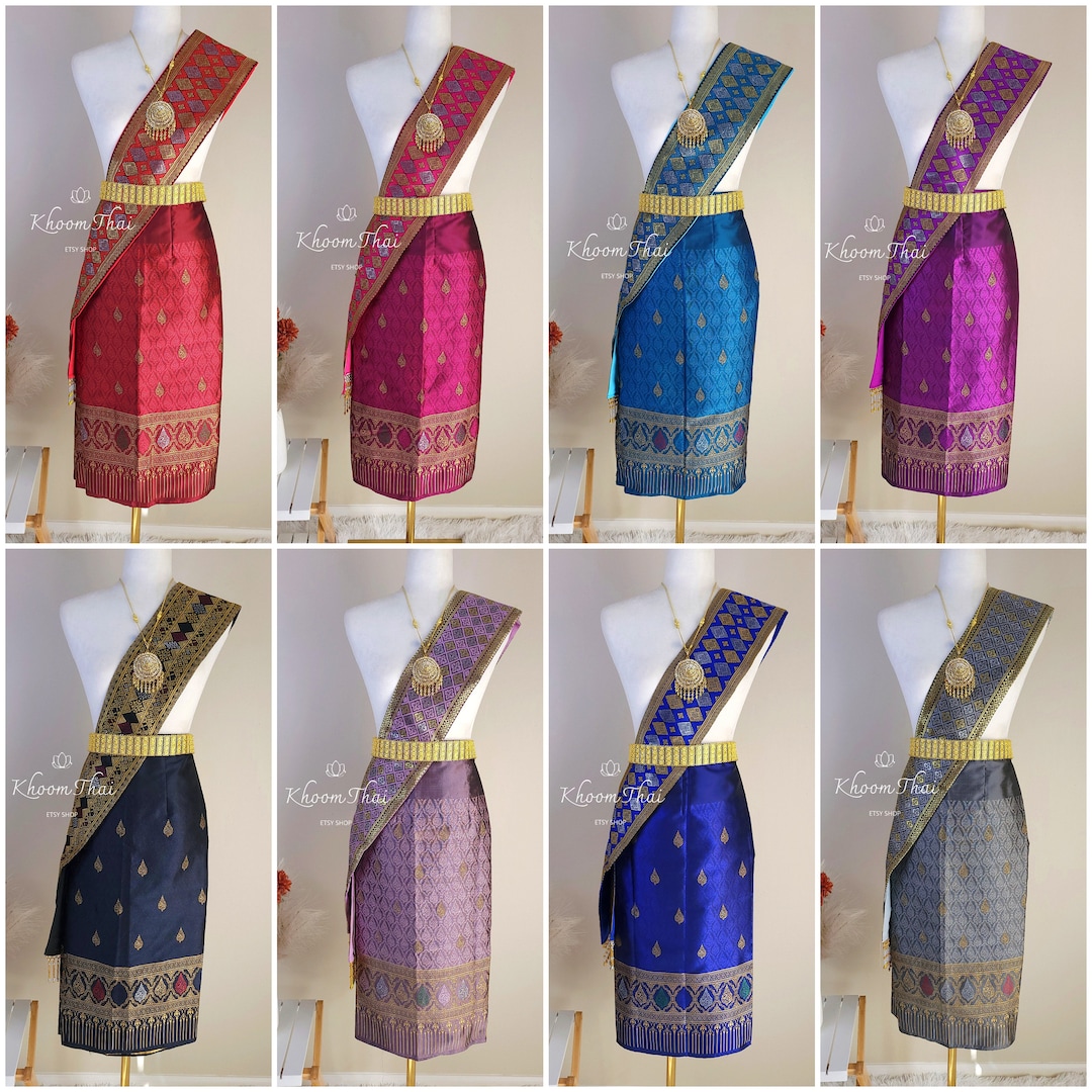 Sinh & Pah Bieng/lao Skirt/lao Skirt Shawl/lao Sarong/lao Sinh/lao Silk ...